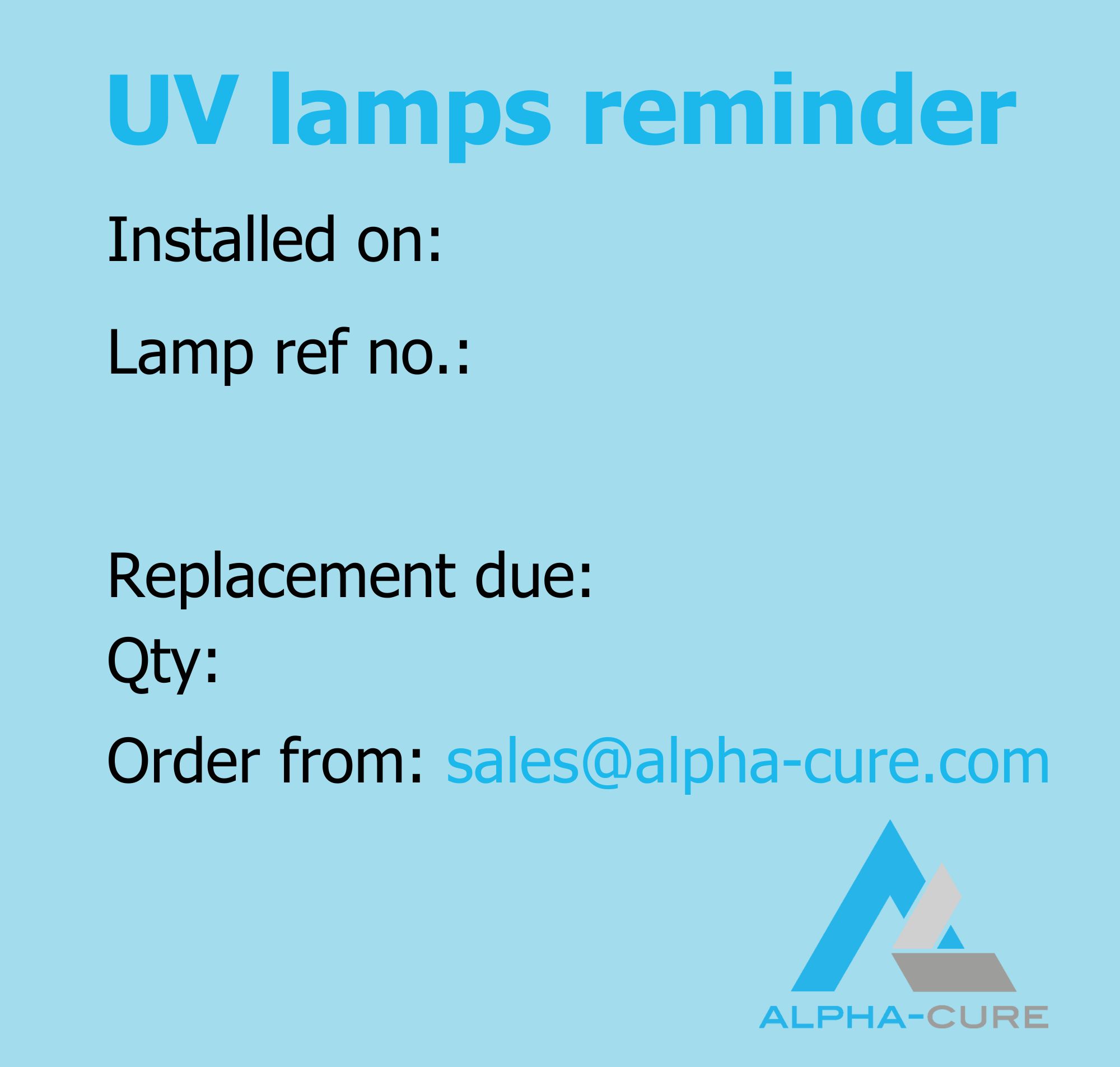 A-C Reminder UV lamps v2 - Alpha Cure