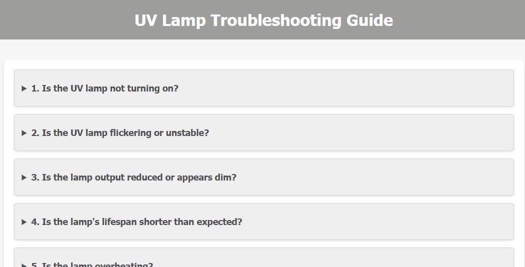 New Interactive UV Lamp Troubleshooting Tool Launched - Alpha Cure