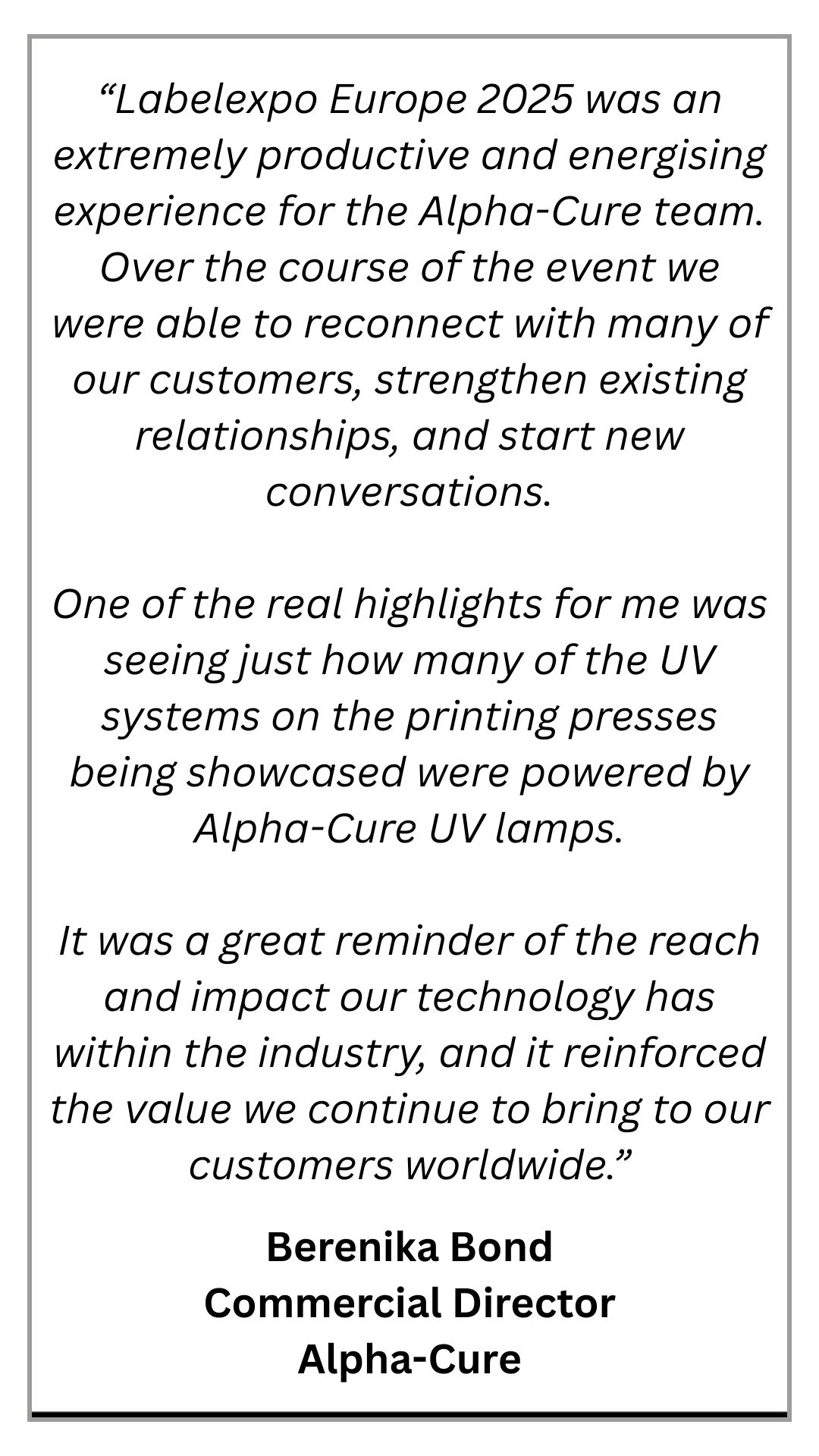 BB Quote - Alpha Cure